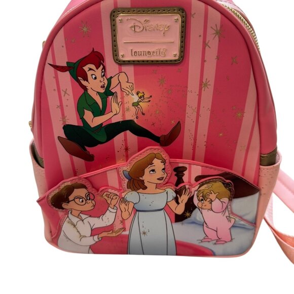 Loungefly | Accessories | Disney Loungefly Peter Pan Mini Backpack Pink ...